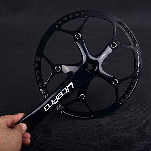 Single Speed Crankset 53T 170mm Crankarms Folding Bike Crankset with Protective Cover for Bike Road Bicycle