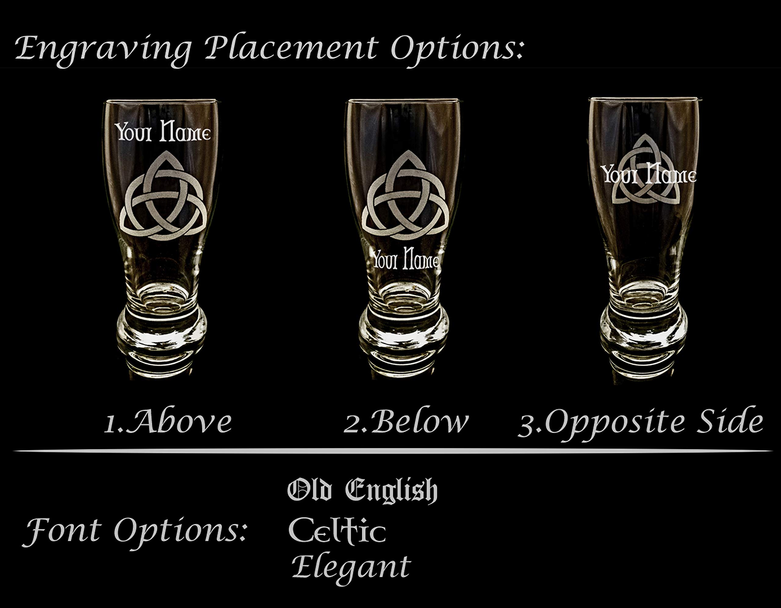 Welsh Dragon Celtic Pint Glass, Free Personalization
