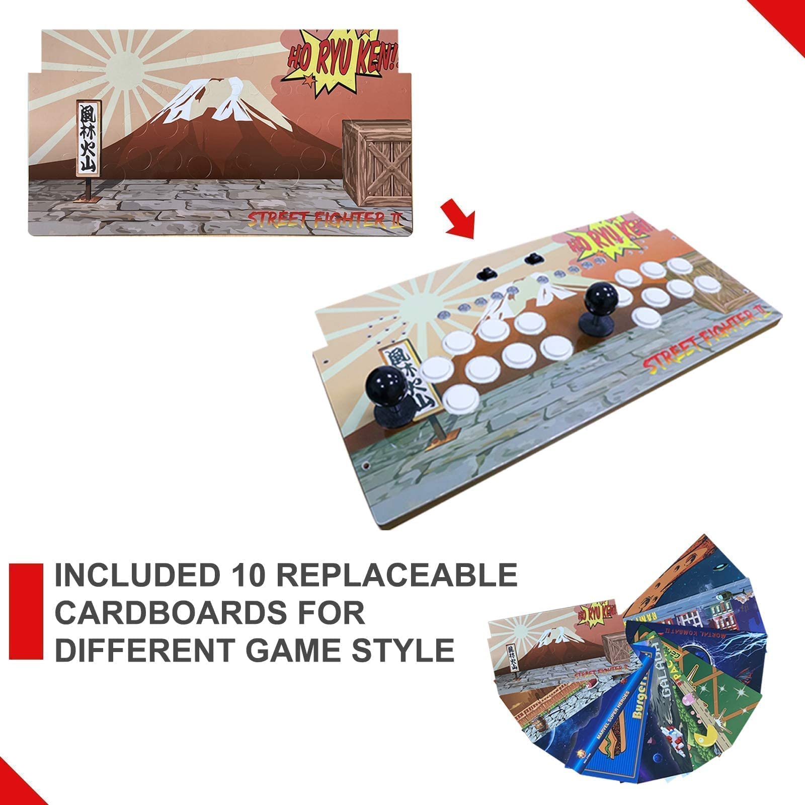 PS4 Fighting Stick for Arcade1Up Cabinet, Play Your PS4 on The Cabinet with Fighting Stick Specially Designed for Arcade1Up and 2 PS4 WL receivers