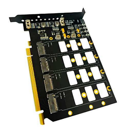 XT-XINTE PCI-E 4.0 4x4 to M.2 4-Bays Expansion Card for M.2 NVMe Solid State Drive 2242 2260 2280 SSD PCIe X16 4.0 Gen 4 Adapter Card