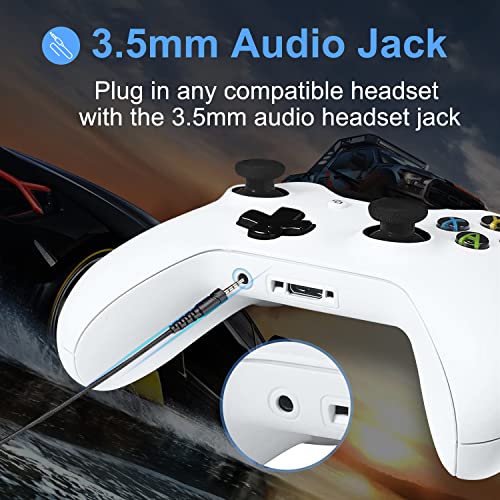 Wireless Controller for Xbox One,Xbox Series X&S,Xbox One X&S,Window PC,Xbox PC Game Controller with 3.5mm Headphone Jack - White
