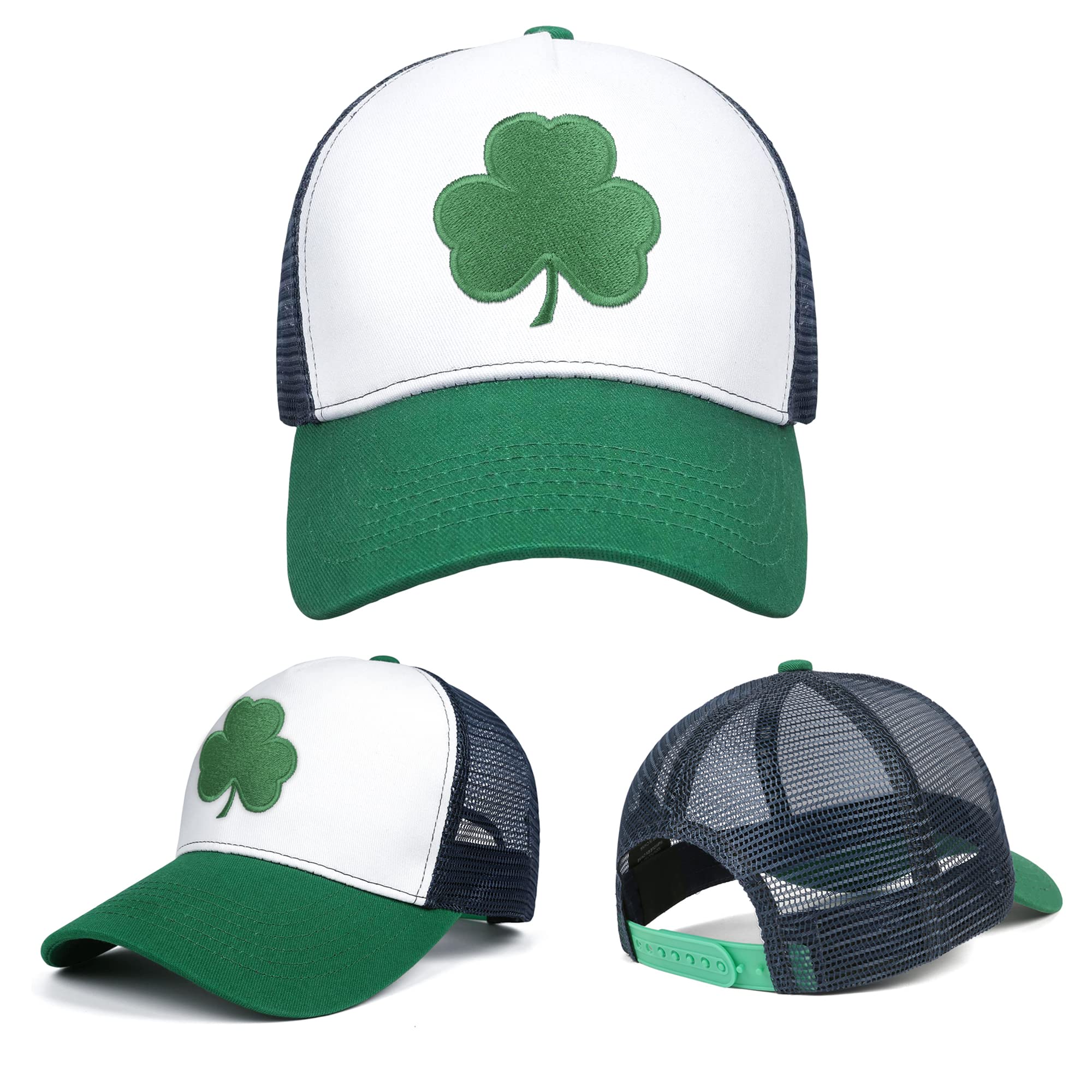 St Patricks Day Hat Green Irish Clover Shamkrock Sun Hat for Women Men Green Printed Cap