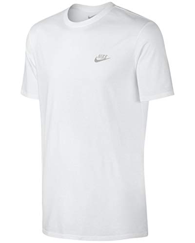 NIKE Sportswear Men's Club Embroidered Futura Tee, White/Black, Medium