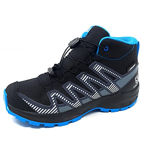Salomon Kids XA PRO V8 MID CLIMASALOMON Waterproof Hiking Boots, Black/Monument/Hawaiian Ocean, 15 US Unisex Little
