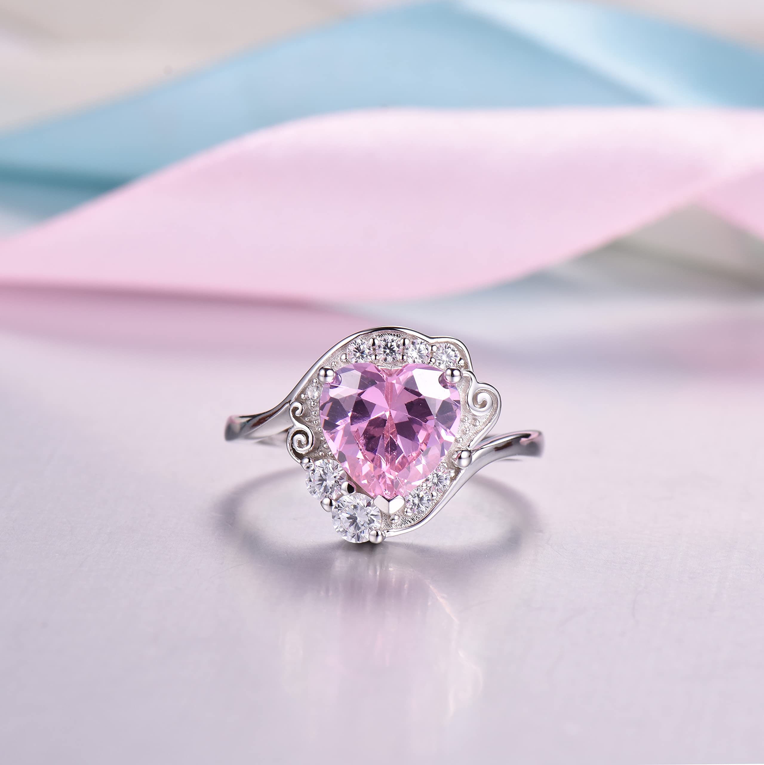 Usagi Serenity 25th Anniversary Women Sterling 925 Silver Pink Lover Heart Princess Engagement Ring (5)