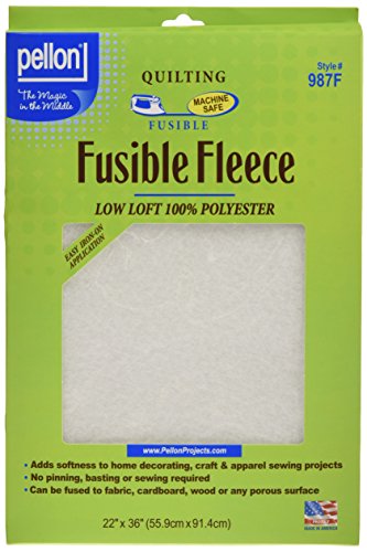 Pellon White Fusible Fleece 22" x 36" Packages, Pack 1