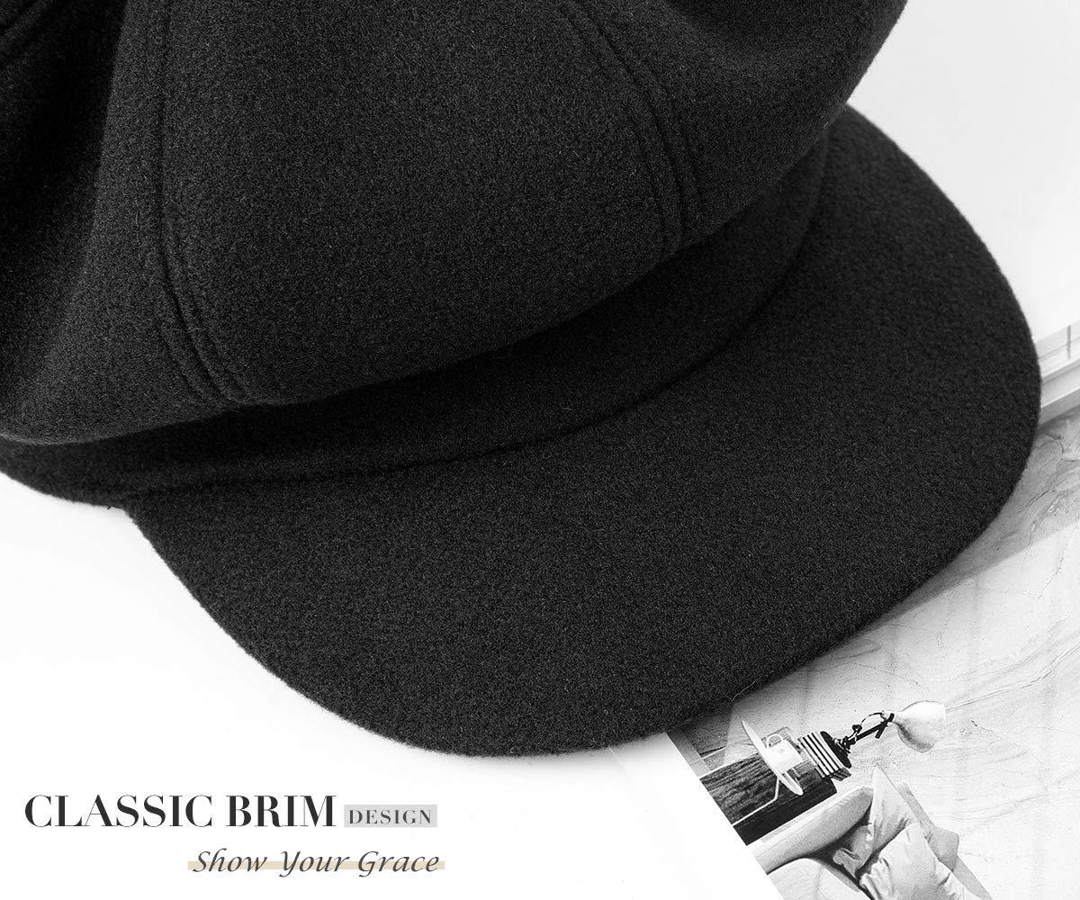 Sumolux Women Beret Cap Newsboy Hat French Wool Classic Autumn Spring Winter Hats