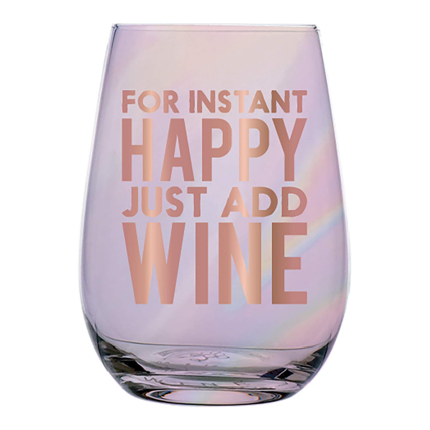 Slant Collections Creative Brands Stemless Wine Glass, 20-Ounce, Instant Happy
