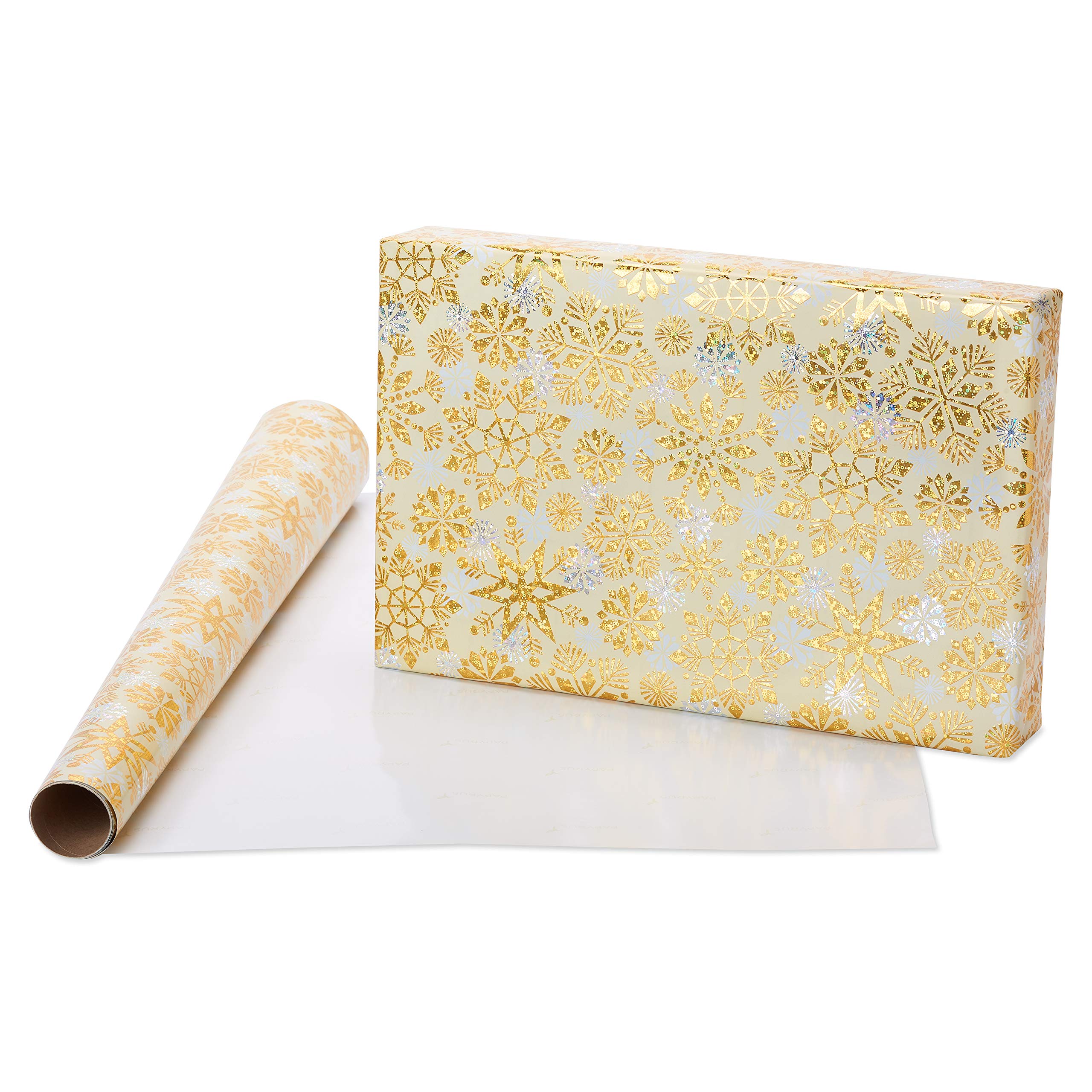 Papyrus Wrapping Paper Rolls for Christmas, Hanukkah, and All Holidays Jewel Tone, Holographic Snowflakes (2 Rolls, 40 sq. ft.)