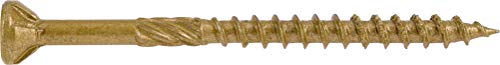 Power Pro 48610 Wood Screws, #9 x 2-1/2", Premium Outdoor Deck Screws, Rust Resistant, Epoxy Coated Bronze, 5lb Tub, 501 pcs
