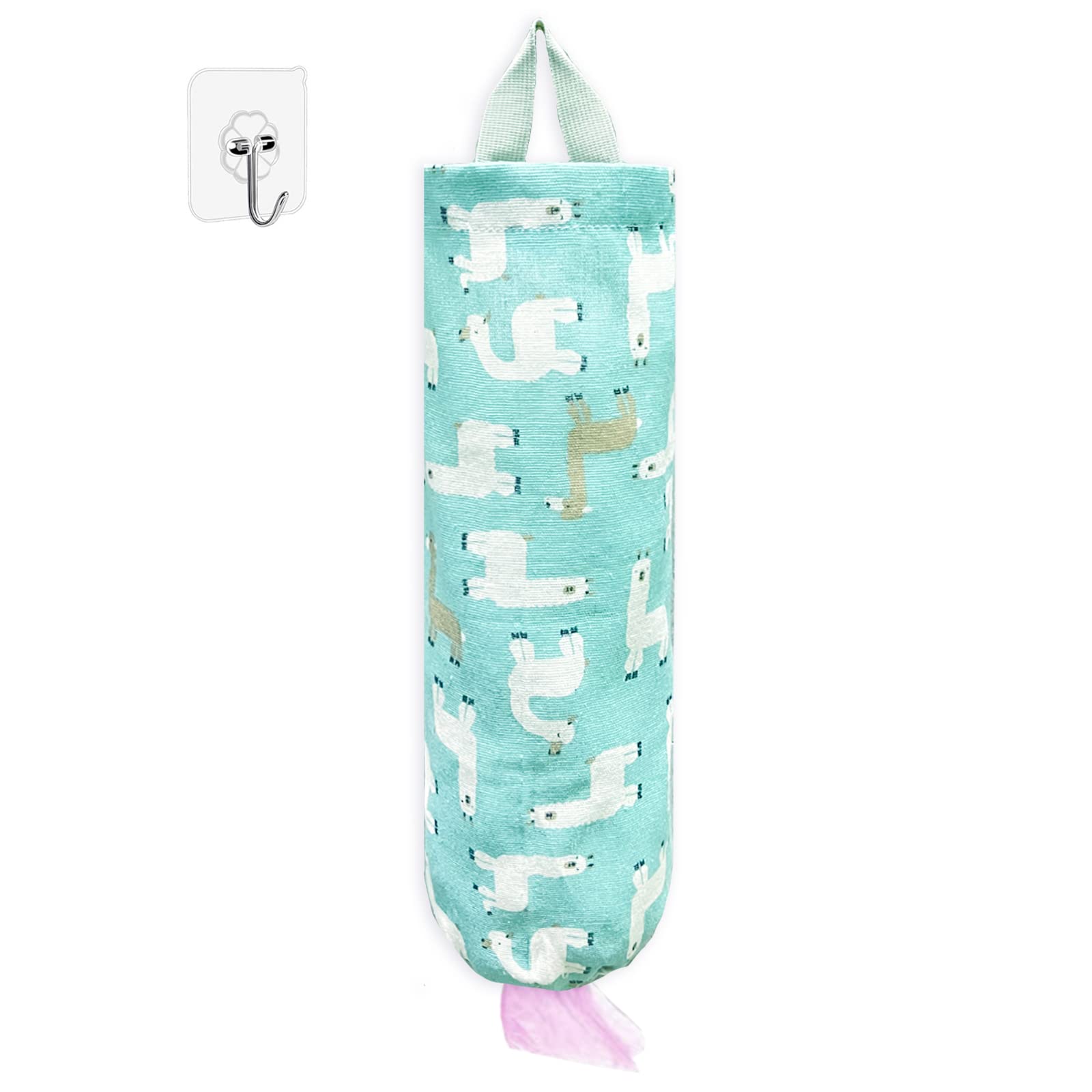 Plastic Bag Holder,Reusable Grocery Bag Holder,Wall Mount Plastic Bag Organizer Shopping Bags Carrier,Washable Large Grocery Bag Storage Dispenser for Home Kitchen Travelling Decor, 1 Pack,Alpaca