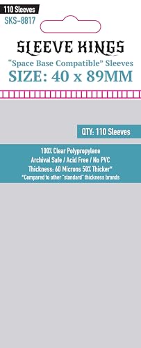 Sleeve Kings Space Base Compatible Sleeves (40x89mm) - 110 Pack, 60 Microns