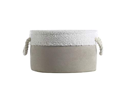 Urban Lifestyle Sherpa Trim Circular Storage Bin, Set of 3, Taupe