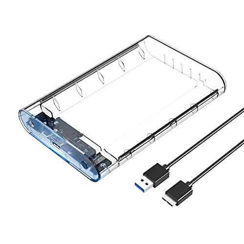 ORICO 3.5 Hard Drive Enclosure 5Gbps Tool Free Transparent Computer External Hard Drive Enclosure for 3.5/2.5 SSD/HDD Up to 16TB-3139U3