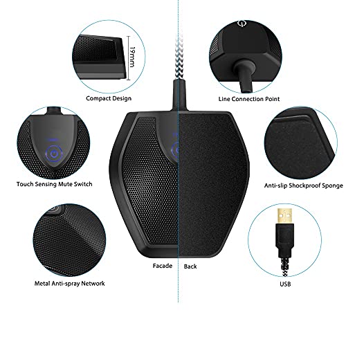 ZSEDP Omni-Directional USB Condenser Microphone Mic for Meeting Business Conference Computer Laptop Voice Studio Speech Microphone