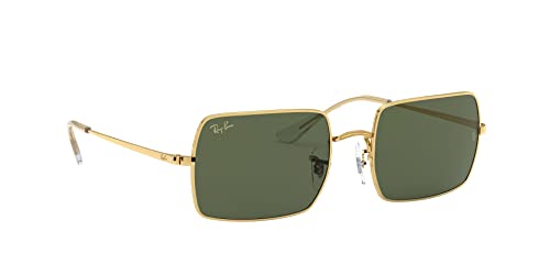 Ray-Ban RB1969 Rectangle Rectangular Sunglasses, Legend Gold/G-15 Green, 54 mm