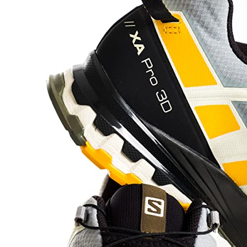 Salomon XA PRO 3D v8 Gore-TEX Trail Running Shoes for Men, Quarry/Saffron/Olive Night, 10.5