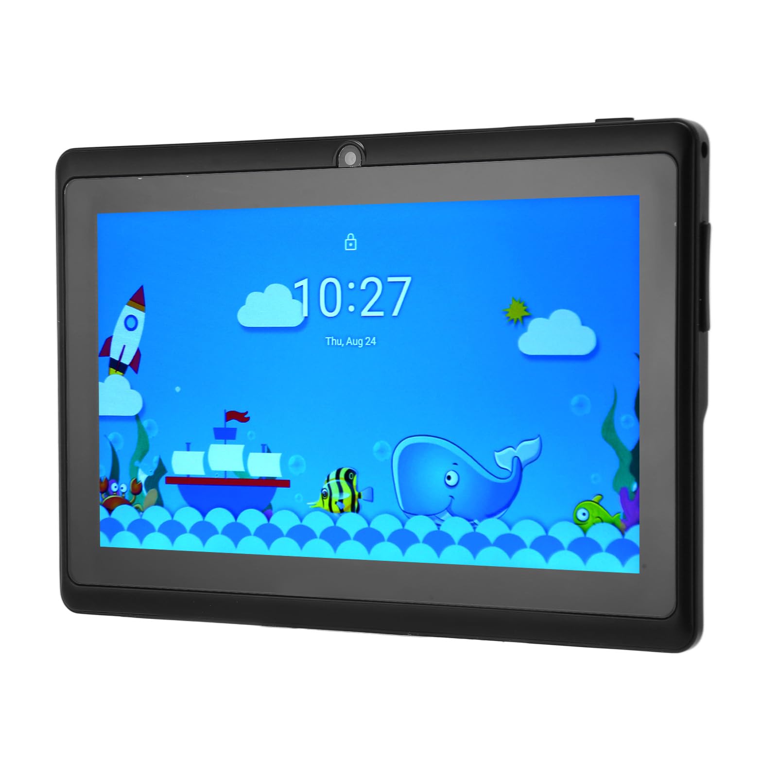 SHYEKYO Kids Tablet, WiFi 7 Inch Children Tablet Dual Camera 32GB ROM Quad Core 100‑240V for Android 10.0 for Girls (US Plug)