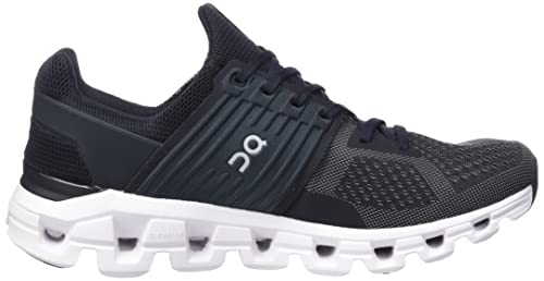 On Men's Cloudswift Sneakers, Black/Rock, 10.5 Medium US