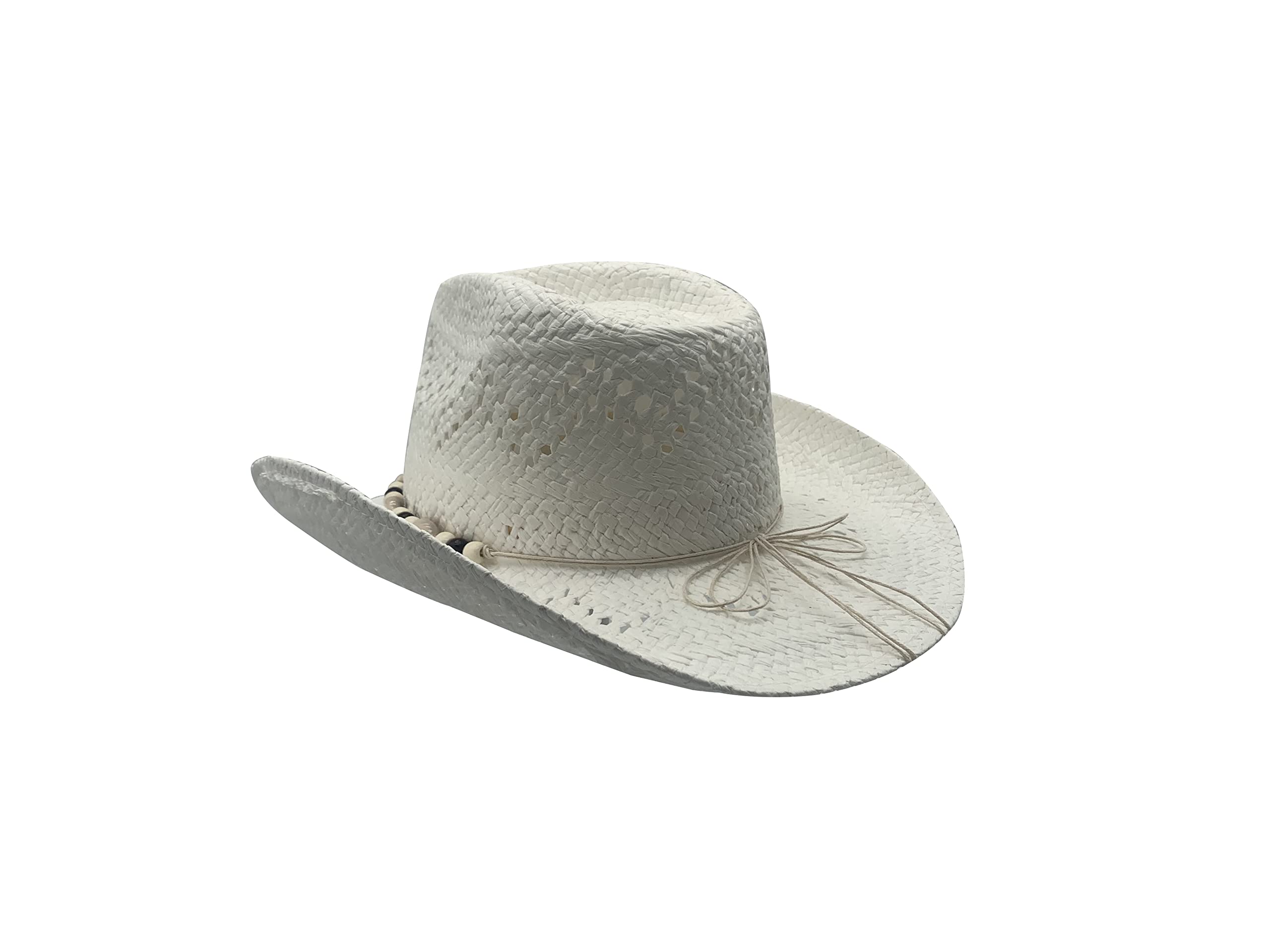 Willheoy Woven Straw Cowboy Hat Western Hats for Men Cowgirl Costume for Women White