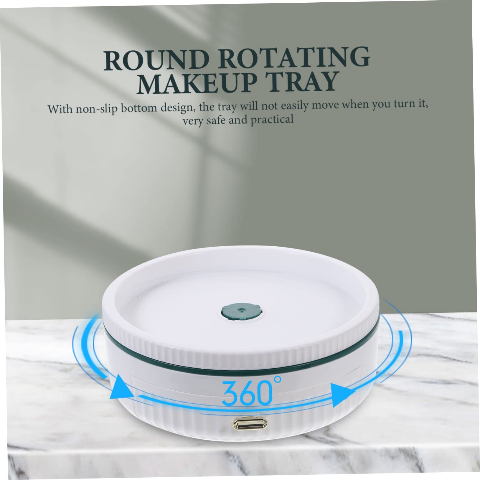 Zerodeko Rotating Spice Rack Kitchen Holder Makeup Holder Round Rotating Organizer Tray Cabinet Organizer Plastic Serving Tray Kitchen Seasoning Holder White pp to Rotate Desktop Food