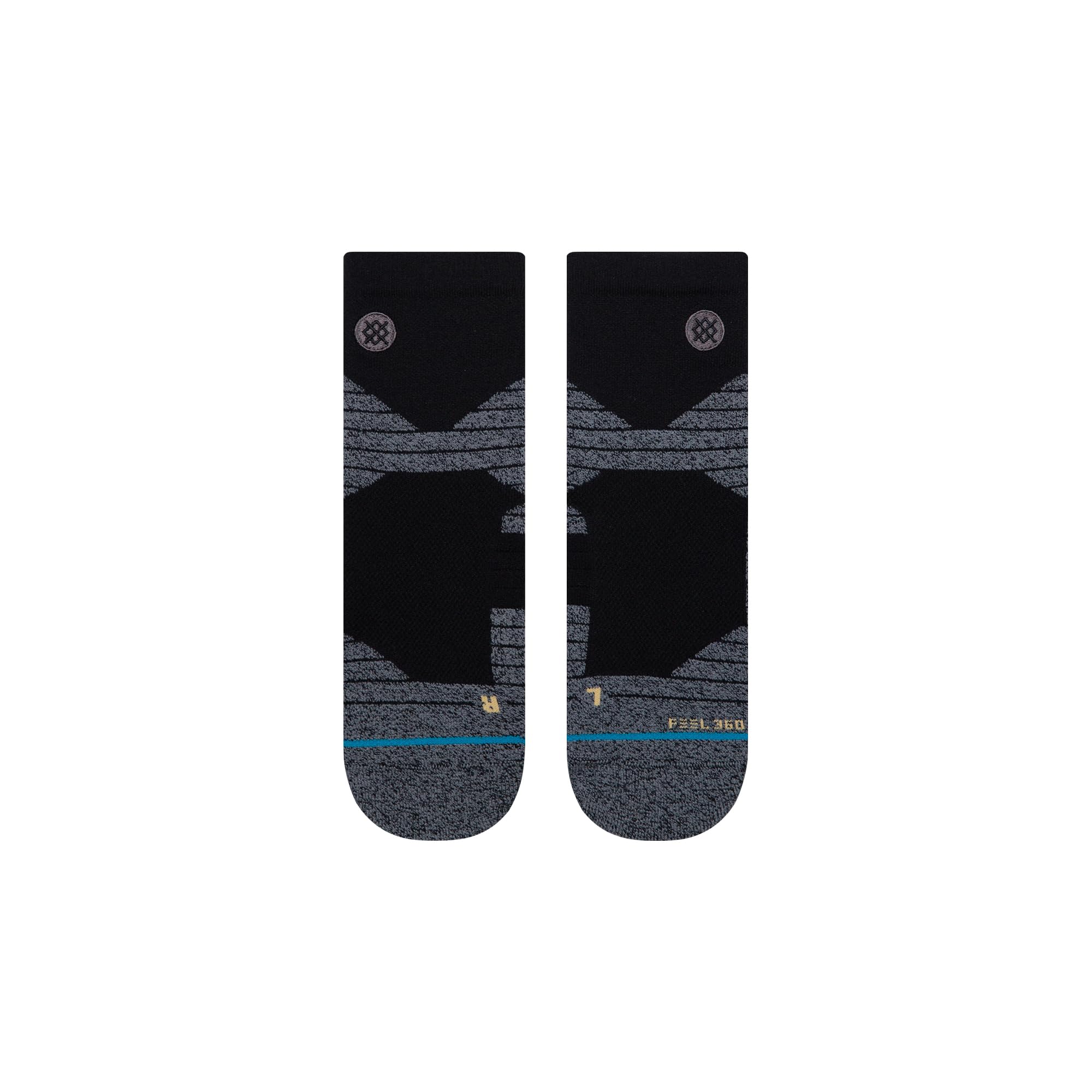 Stance Icon Sport Qtr Socks (Large, Black)