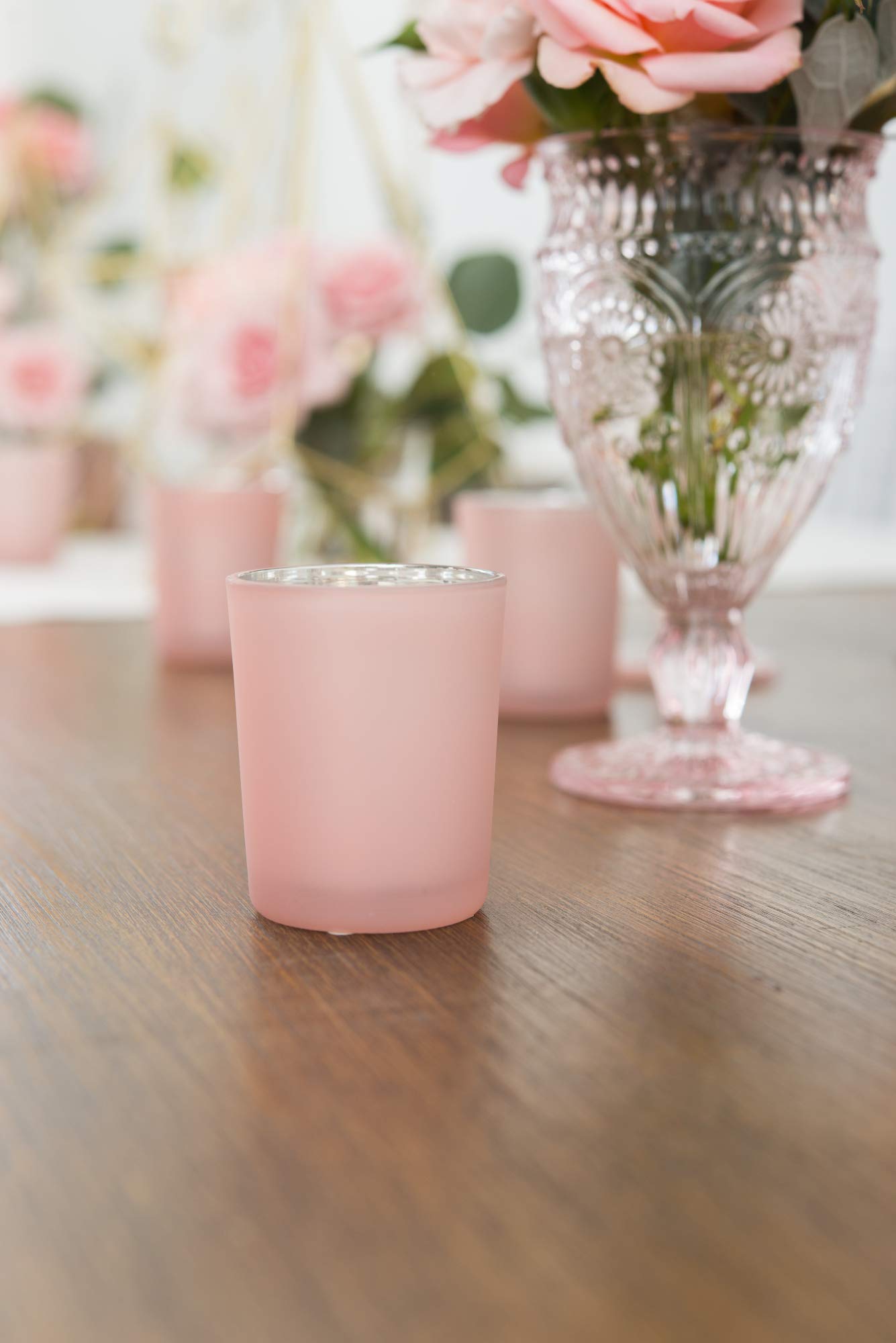 Weddingstar Vintage Inspired Pressed Glass Goblet, Blush Pink, 10 fluid ounces