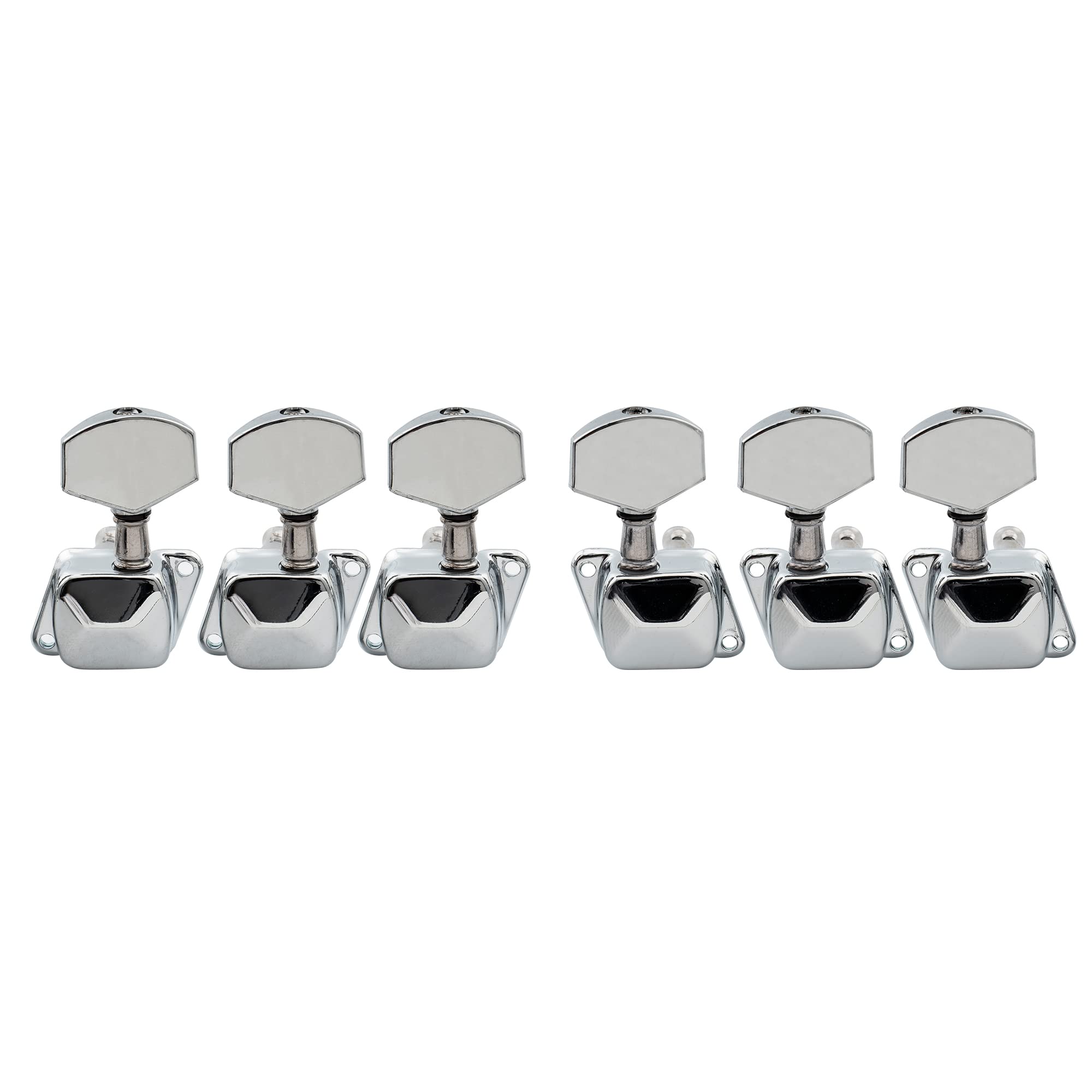 Musiclily 3L+3R Semi-closed Guitar Tuners Guitar String Tuning Pegs Keys Machine Heads Set for Epiphone Les Paul SG Style Electric Guitar or Acoustic Guitar Replacement, Chrome