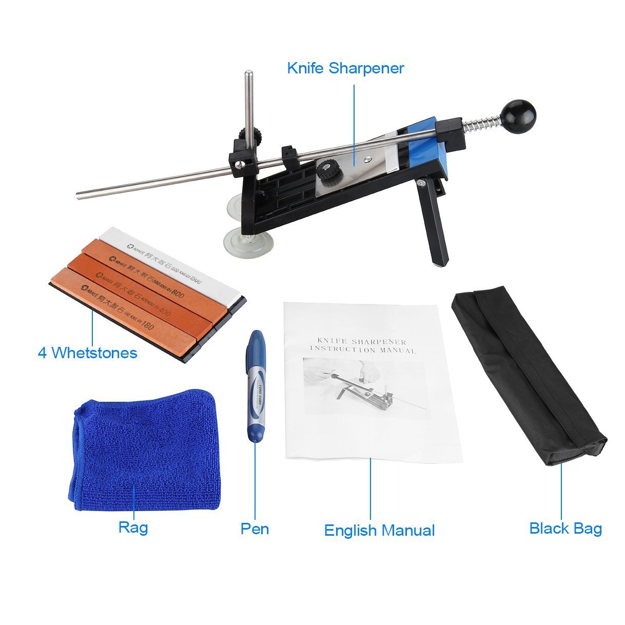 Preamer Professional Knife Sharpener System Fix-angle With 4 Stone Kitchen Sharpening
