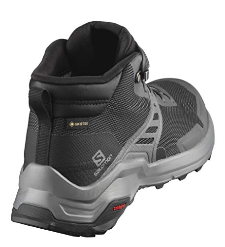 Salomon X Raise MID Gore-TEX Hiking Boots for Women, Ebony/Black/Quiet Shade, 6.5
