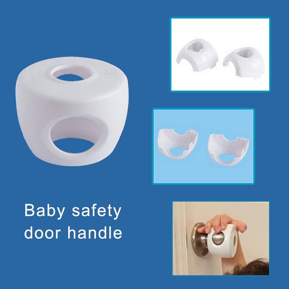 Pengxiaomei 4pcs Kids Safety Round Door Knob Covers, Child Proof Door Knobs Universal Design Fits Most Door Knob Covers