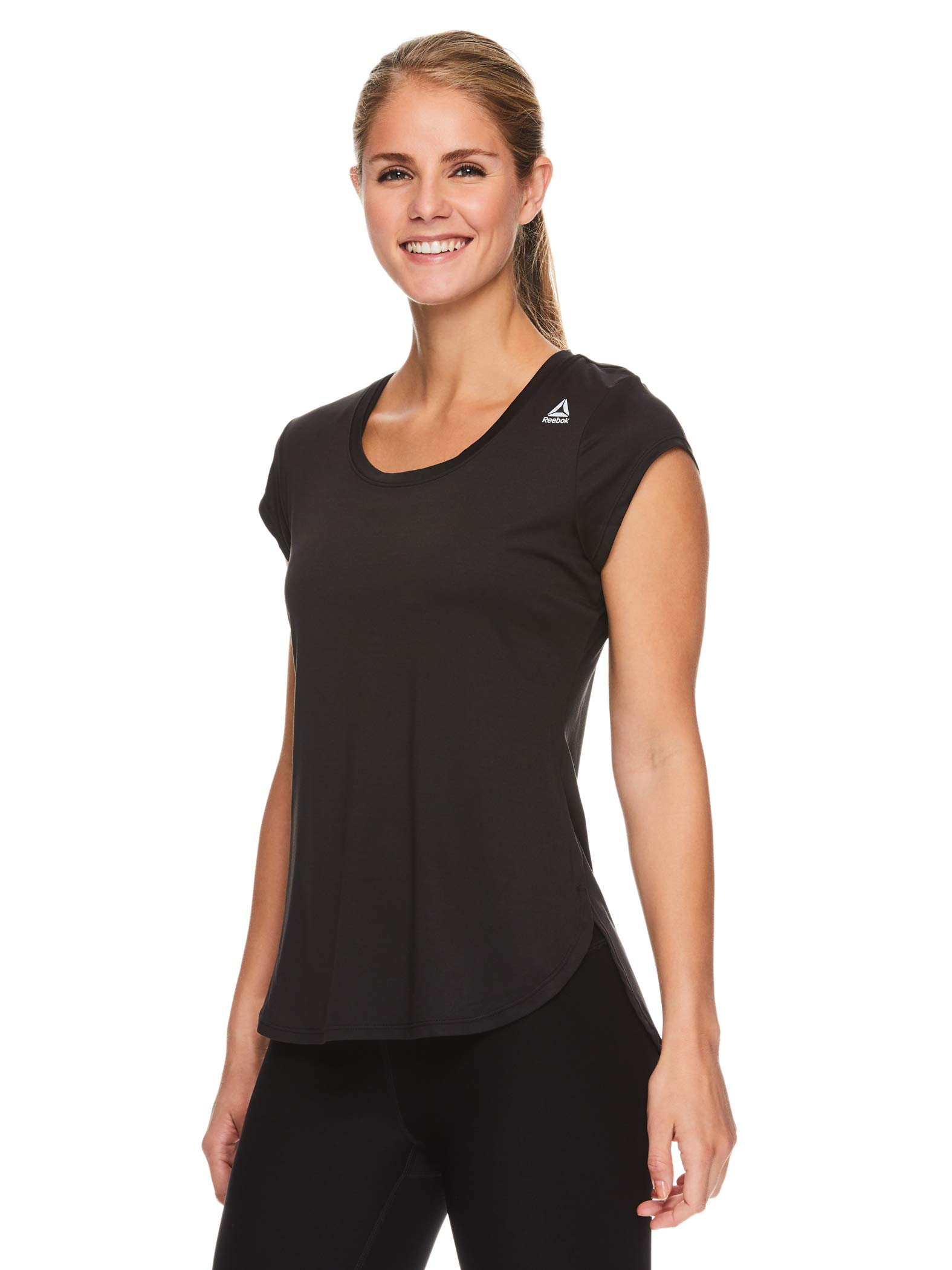 Reebok Women's Legend Running & Gym T-Shirt - Performance Short Sleeve Workout Clothes for Women - Legend Top Black Night, Medium