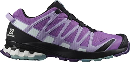 Salomon XA PRO 3D v8 Gore-TEX Trail Running Shoes for Women, Royal Lilac/Lavender/Slate, 10