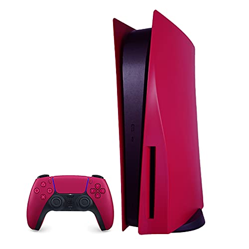 PS5 Gaming Console ABS Plastic Faceplate for Sony Playstation 5 Disc Edition - Cosmic Red