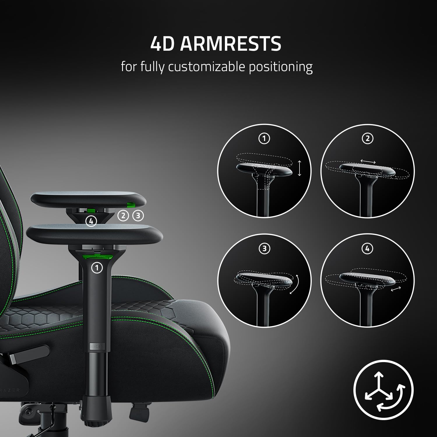 Razer Iskur Gaming Chair: Ergonomic Lumbar Support System - Multi-Layered Synthetic Leather - High Density Foam Cushions - Engineered to Carry - Memory Foam Head Cushion - Black/Green