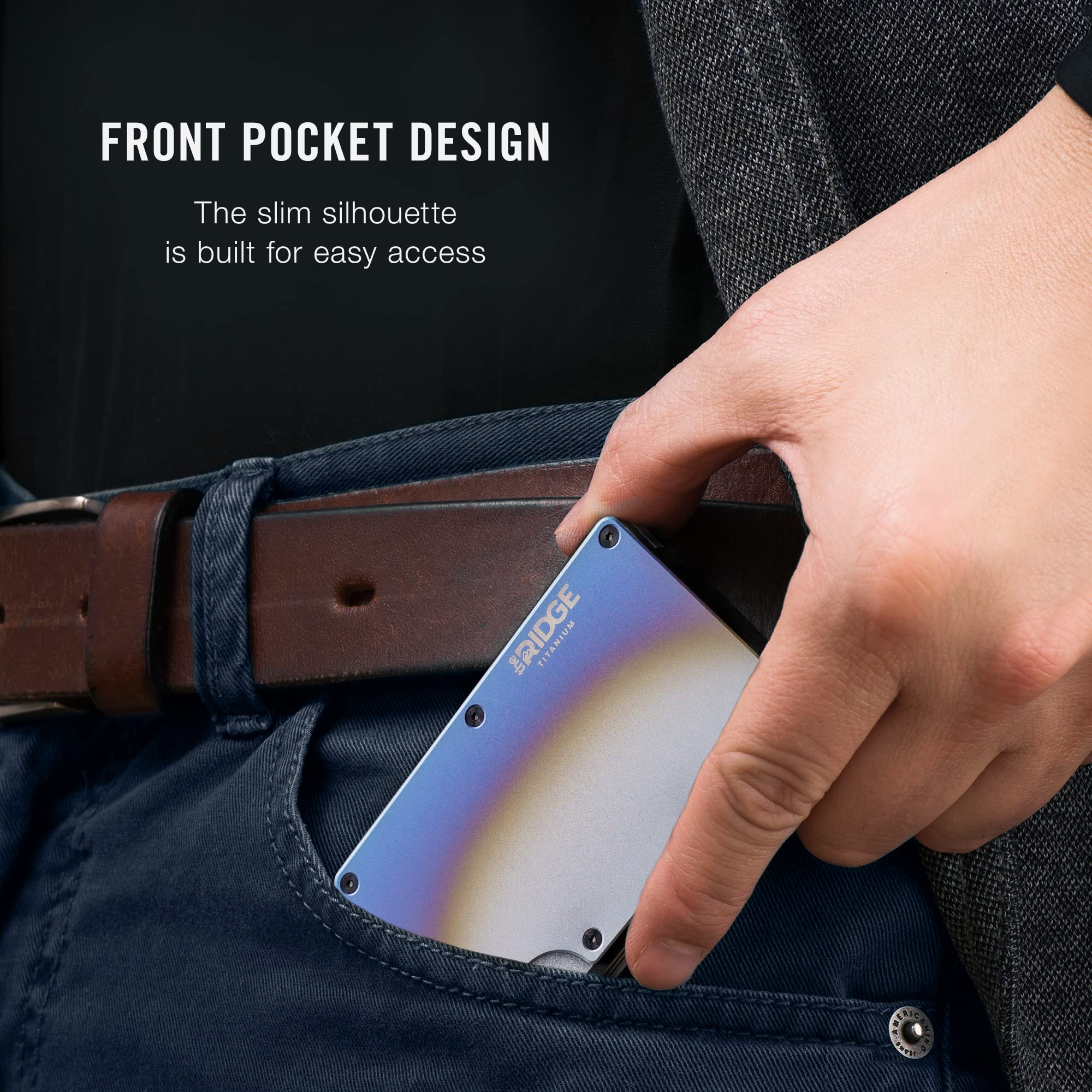 Ridge Wallets for Men - Slim Minimalist Wallet For Men, Front Pocket Wallets for Men, RFID Wallet For Men - Card Holder Wallet (Burnt Titanium)