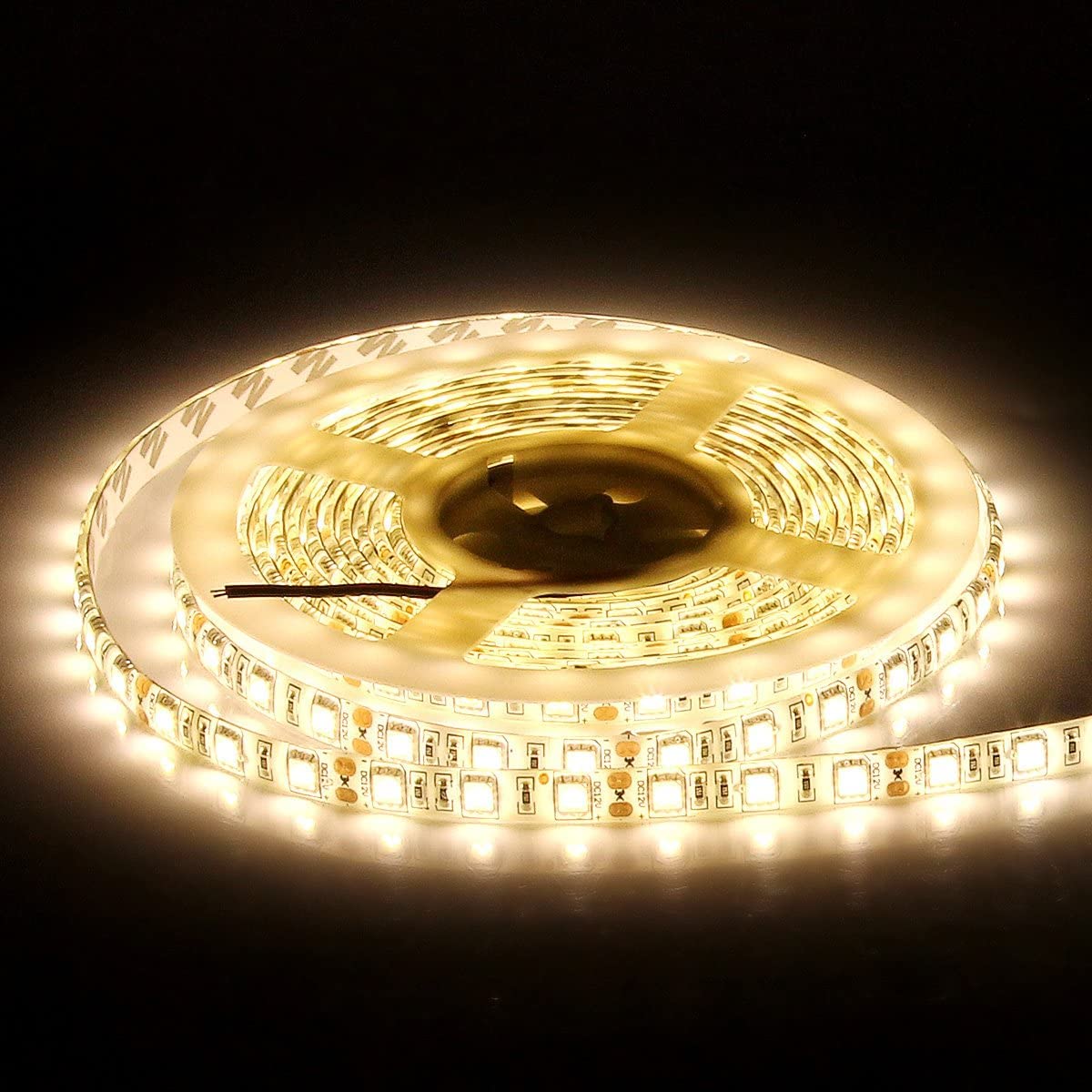 SUPERNIGHT LED Light Strip Warm White, 4000K Temperature, IP65 Waterproof 16.4ft 300leds SMD 5050 Rope Lights LED Light Strip Dimmer, DC 12V-24V 30A PWM Dimming Controller for Dimmer Knob