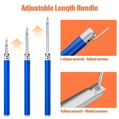 WenCrew Carbide Tipped Wood Turning Tools Set, 2023 Upgrade Carbide Lathe Tools for Woodturning, Lathe Rougher Finisher Swan Neck Hollowing Tools with Extendable Shafts