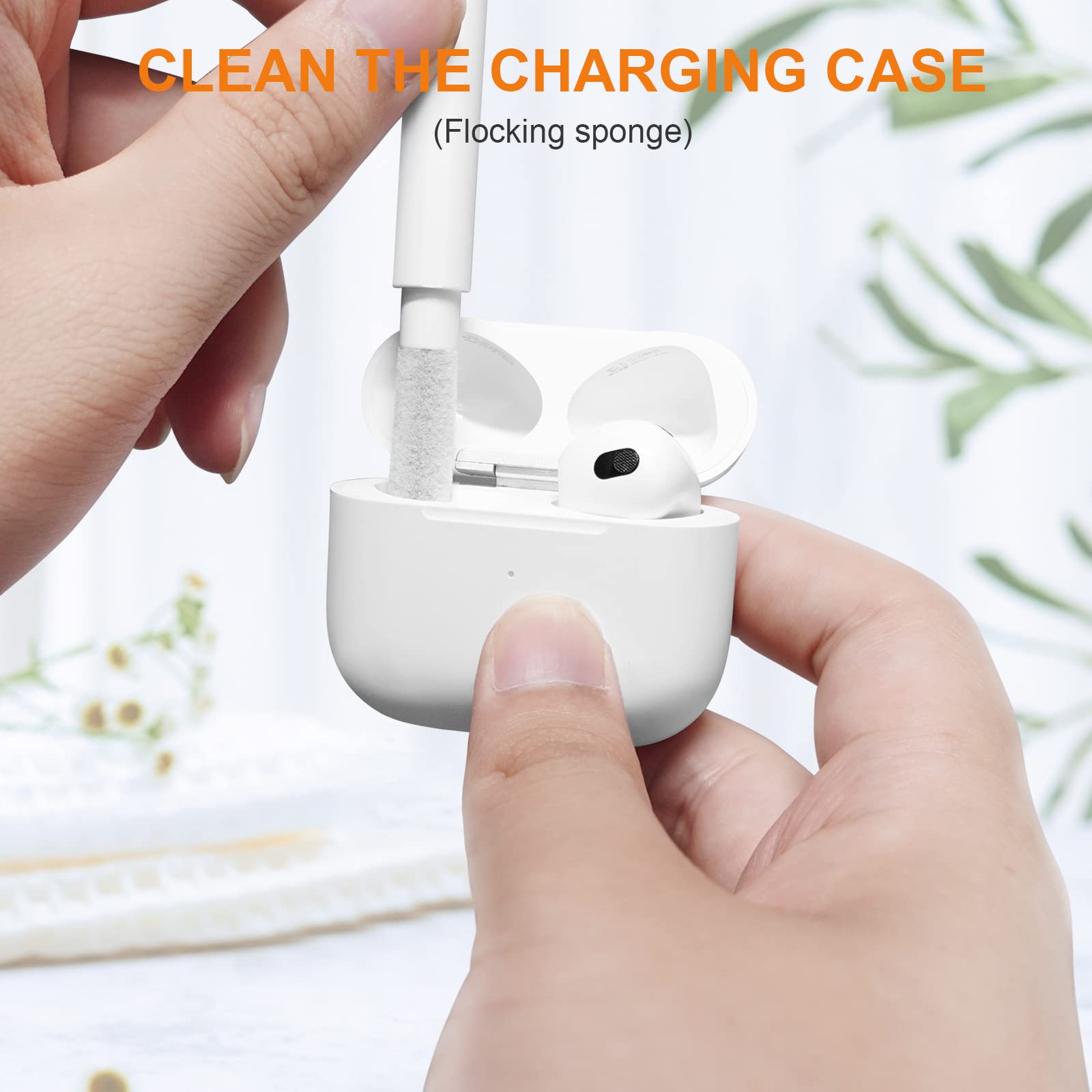 SUPFINE (2 in 1) for Airpod Case Cover, Soft Silicone Protective and Airpod Cleaner Kit Compatible with Airpods 2nd Generation Charging Case (Sky Blue)