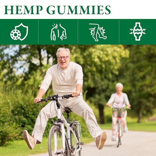 Natural Hemp Gummies Advanced Extra Strength High Potency Hemp Oil Extract Infused Gummy - for Adults - Low Sugar Rich in Omega 3 6 9 Made in USA