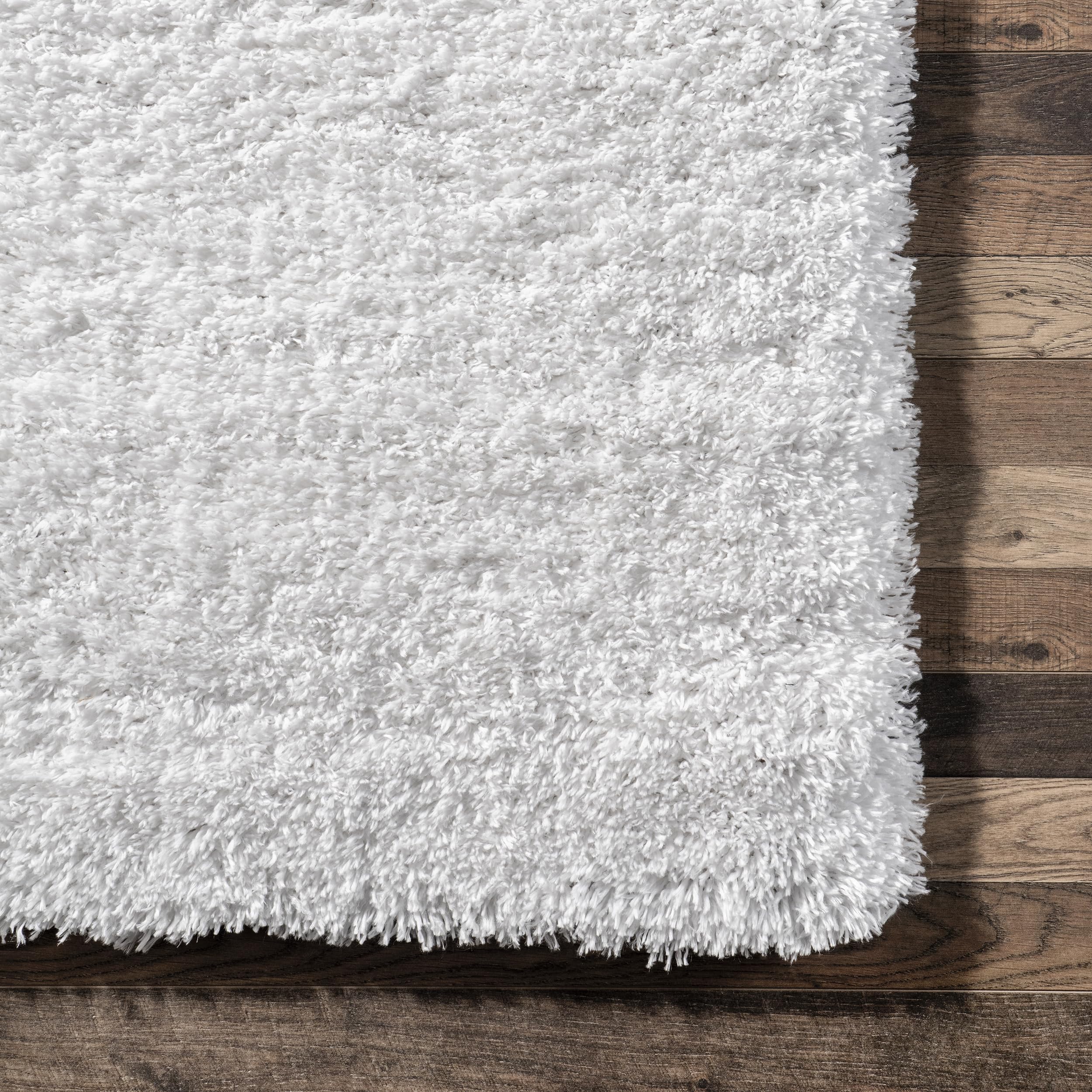 nuLOOM Gynel Contemporary Shag Area Rug, 5x8, Snow White