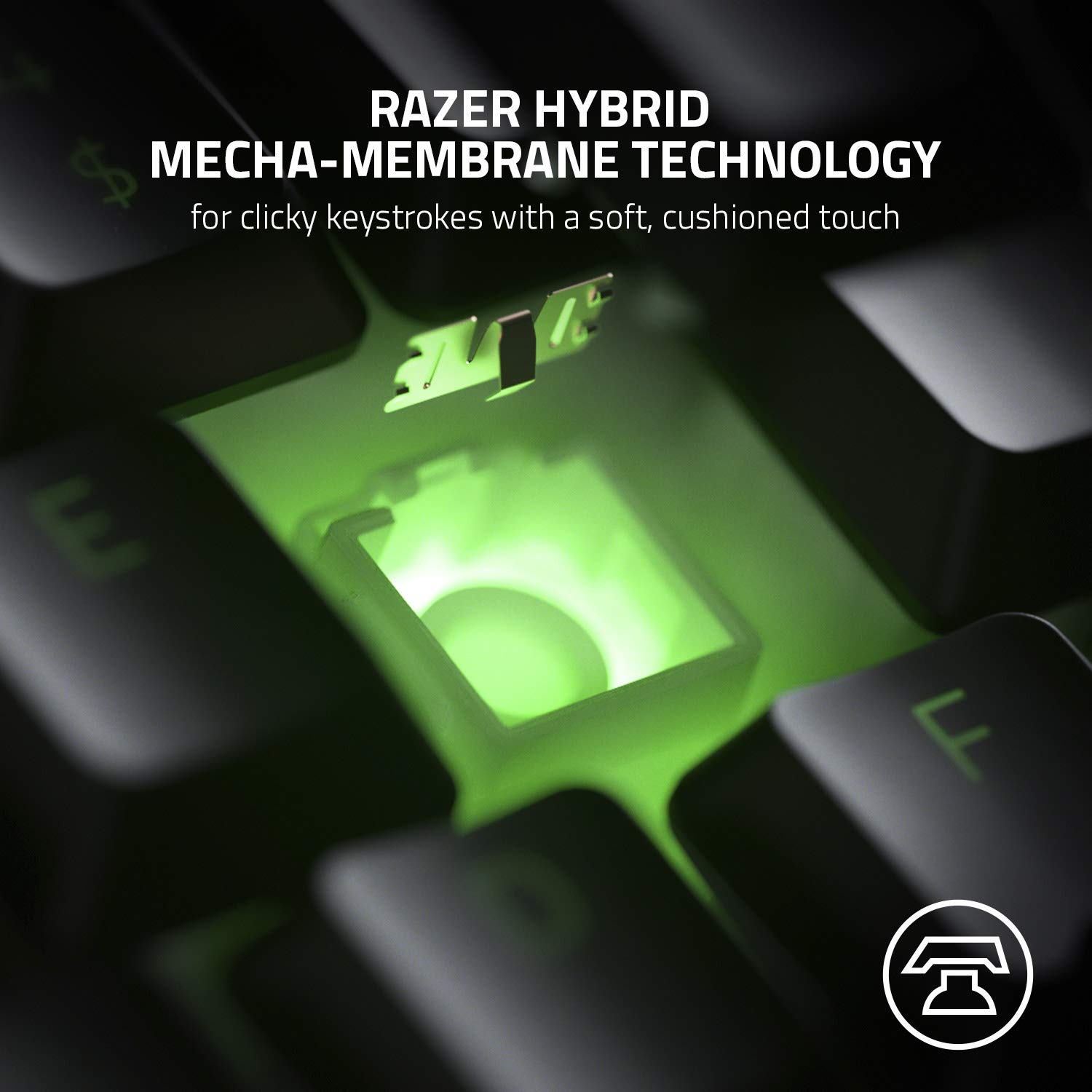Razer Ornata V2 Gaming Keyboard: Hybrid Mechanical Key Switches - Customizable Chroma RGB Lighting - Individually Backlit Keys - Detachable Plush Wrist Rest - Programmable Macros (Renewed)