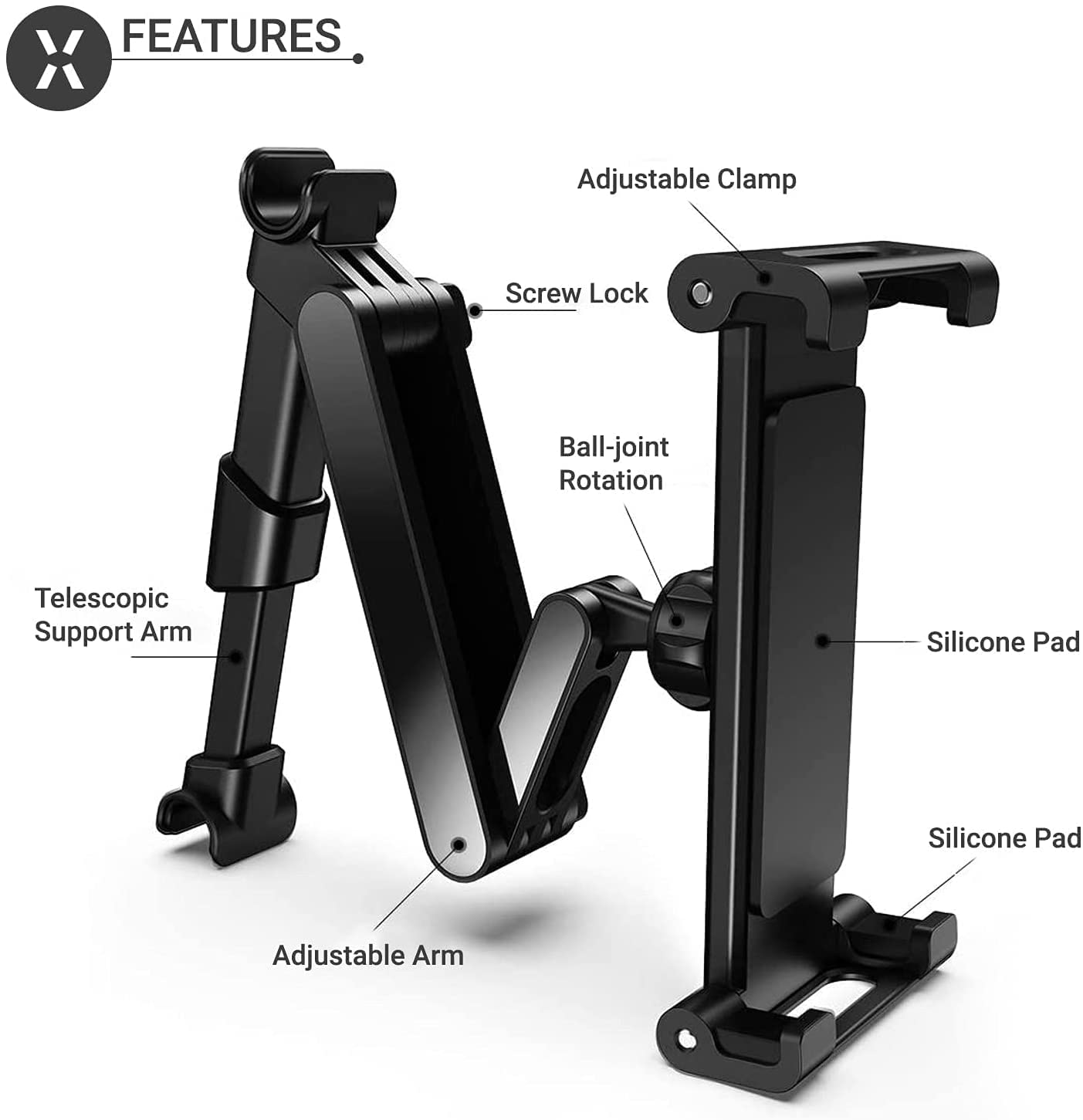 Olixar Car Mount for Nintendo Switch, Perfect for Back Seat Passengers - Headrest Mount - 360 Degree Rotation - Designed for Nintendo Switch and Switch OLED - Recommended by T3