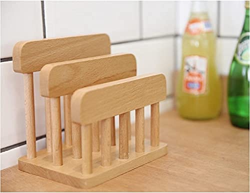 ZEESOON Beach Wooden Dual Cutting Board Rack Chopping Board Organizer Stand Holder Kitchen, Cutting Boards for Kitchen with Holder, Pantry Organization, Kitchen Cabinet Organizer
