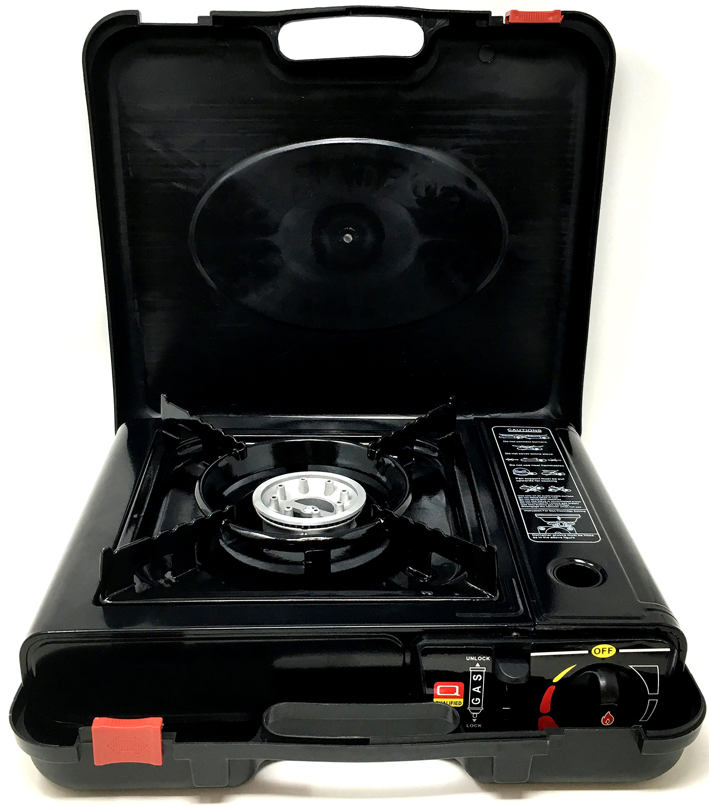 Portable Outdoor Camping Butane Gas Stove Full Stainless Steel Body with Electronic Ignition and Carrying Case