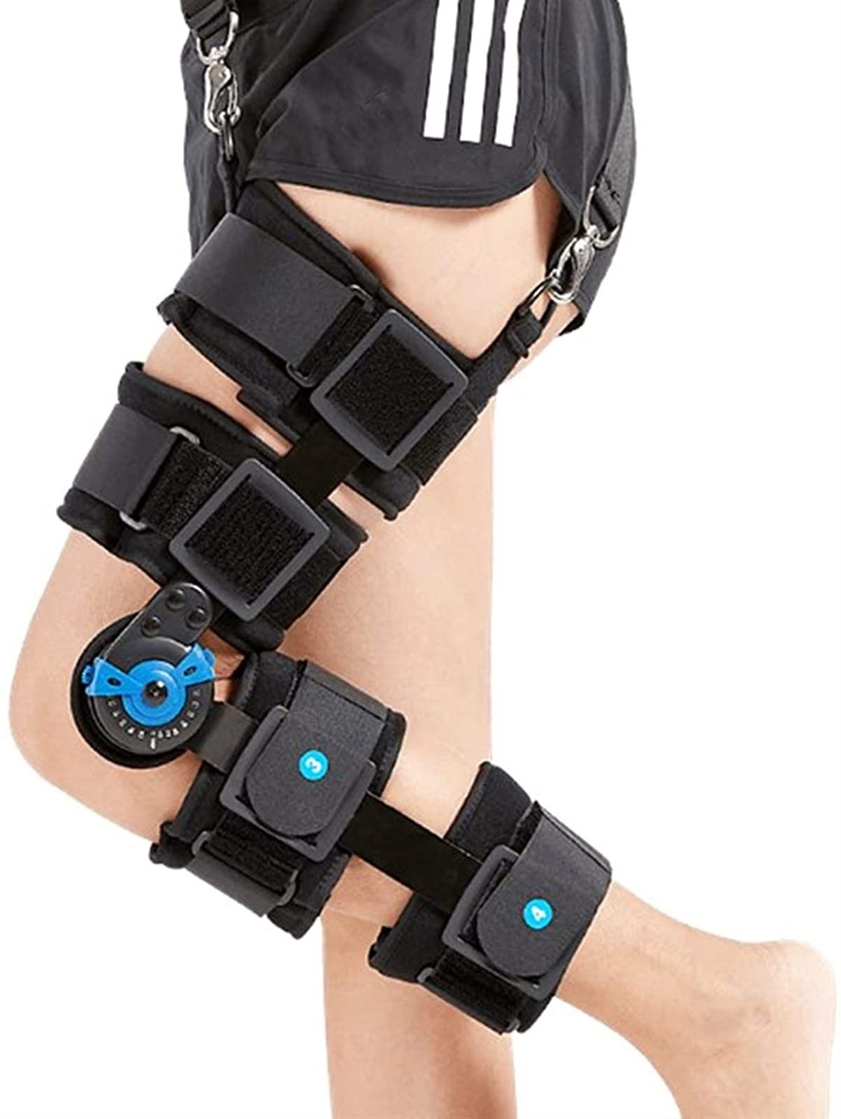 TSUSF Articulated Knee Brace With Splint Knee Joint Fixation Brace Orthosis For Arthritis Postoperative Knee Injury Recovery (Size : Large)