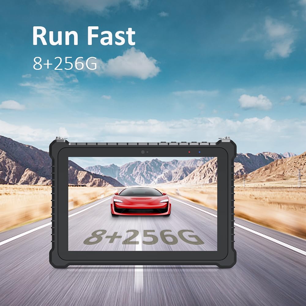 SunKol 10.1" IP67 Rugged Tablet (N5100 8GB+256GB) Windows 11 Pro Waterproof Industrial Tablet PC, Fingerprint, 12000mAh Battery, 500nit, GPS, WiFi, 4G, BT4.2, for Outdoor Field Work