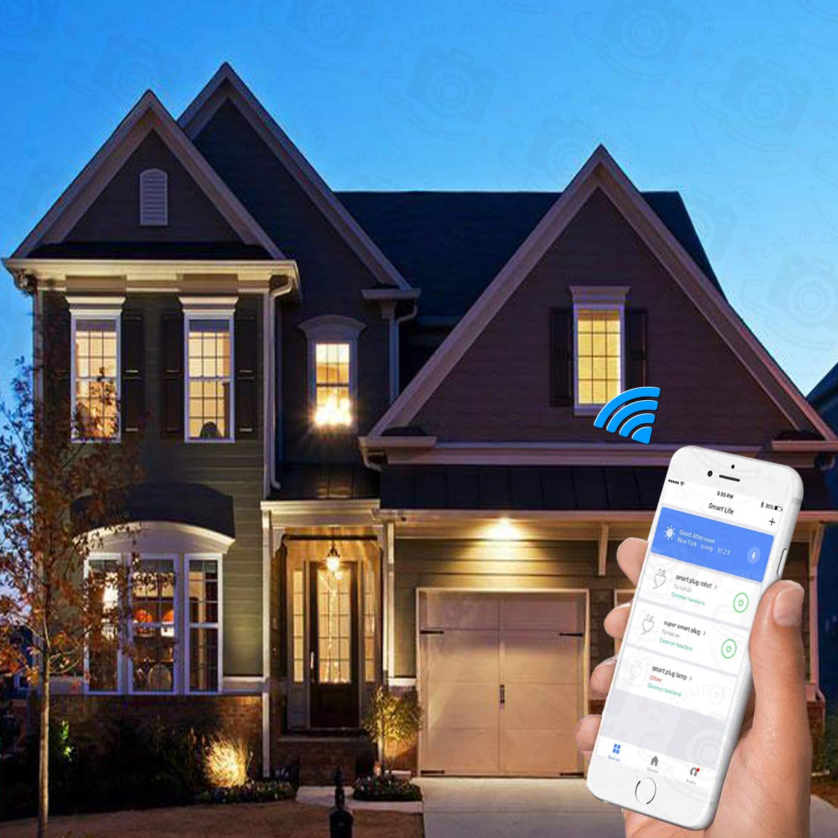 Smart Plug ESICOO - Plug A Certified Compatible with Alexa, Echo & Google Home & WiFi 2.4G - Only Cloud Intelligence App (4-Pack)