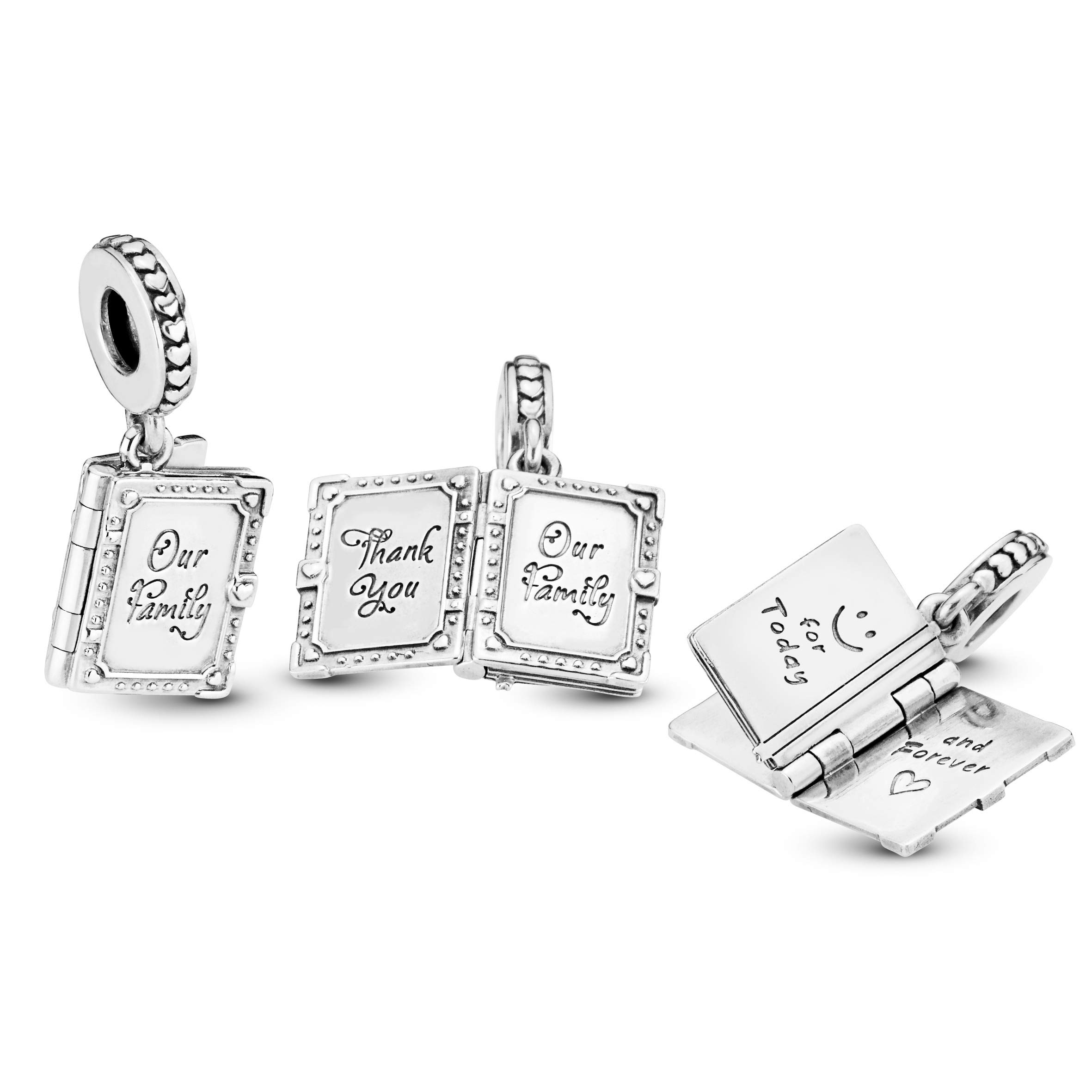 PANDORA Jewelry Family Book Dangle Sterling Silver Charm