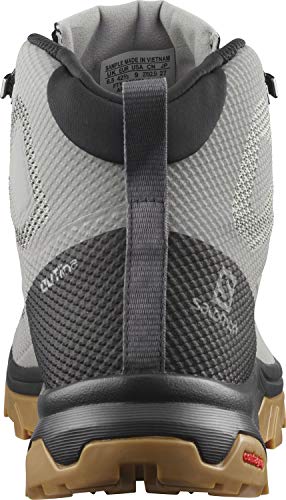 Salomon Outline Mid Gore-TEX Hiking Boots for Men, Frost Gray/Black/Alloy, 7